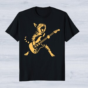Rock Cat Playing Guitar Svg, Rock and Roll Cat Svg, Gift for Her, Cool ...