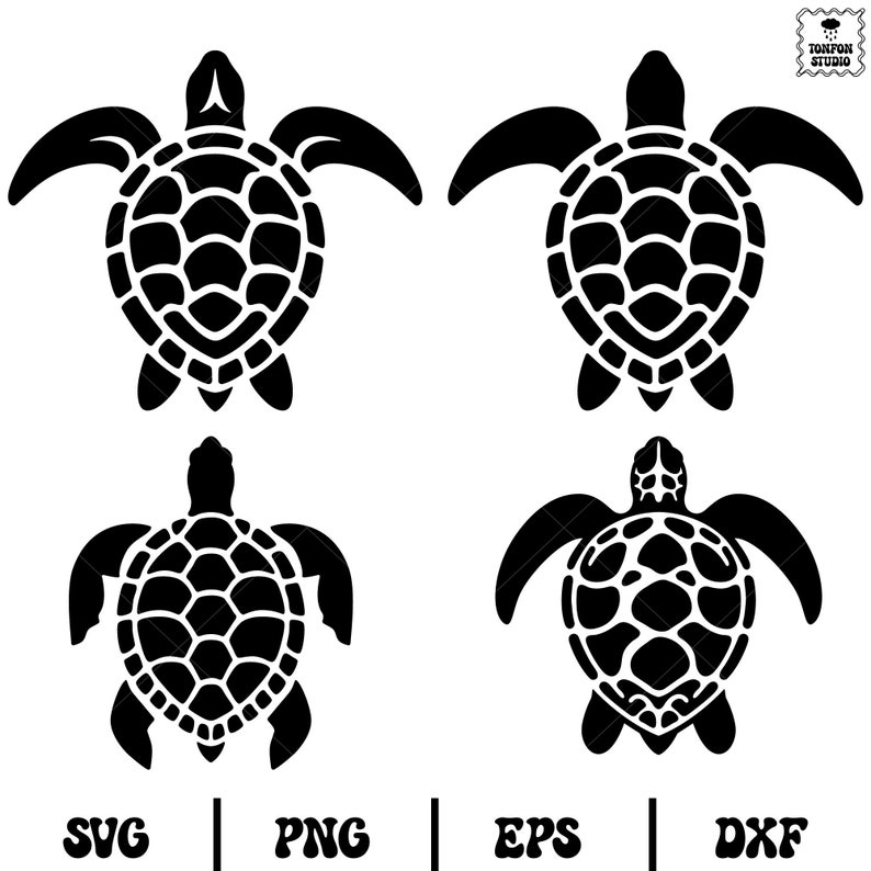 Sea Turtle Silhouette, Turtles Clipart, Summer Beach Svg, Ocean Hawaii ...