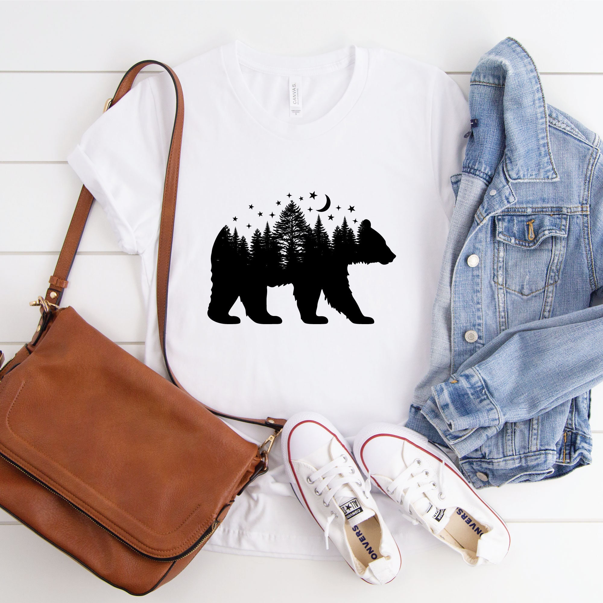 Bear Forest Svg, Bear With Pine Trees Svg - Etsy