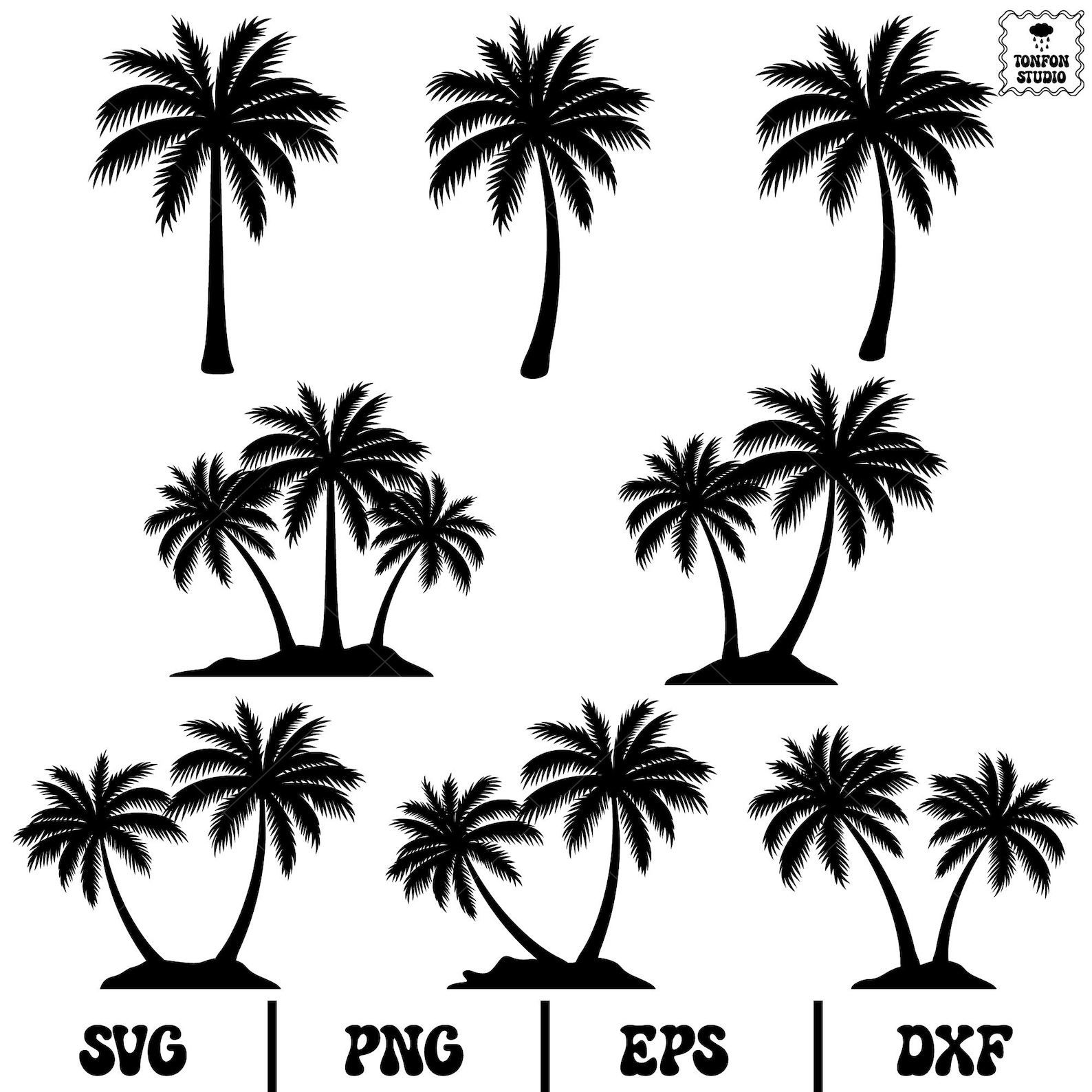 Bundle Palm Tree Svg, Palm Tree Svg, Palm Tree Silhouette Svg, Palm ...