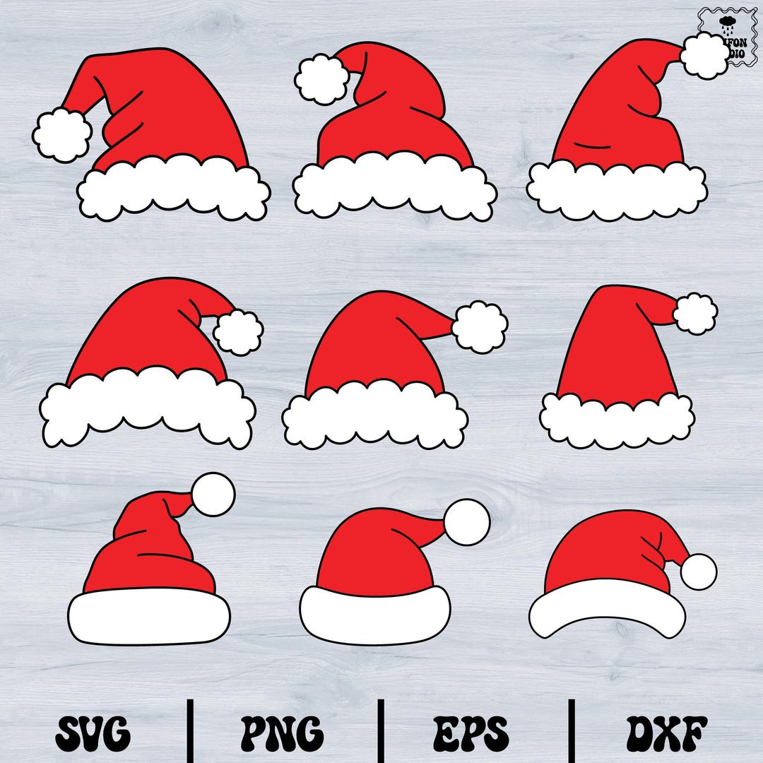 Santa Hat Svg, Christmas Hat Layered Cut File, Christmas Svg, Santa ...