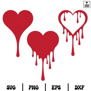 Bleeding Hearts Bundle Svg, Dripping Heart Svg, Dripping Heart, Cute ...
