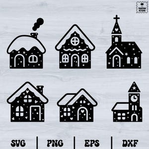 Christmas House SVG Bundle | Winter Village Silhouette | Instant ...