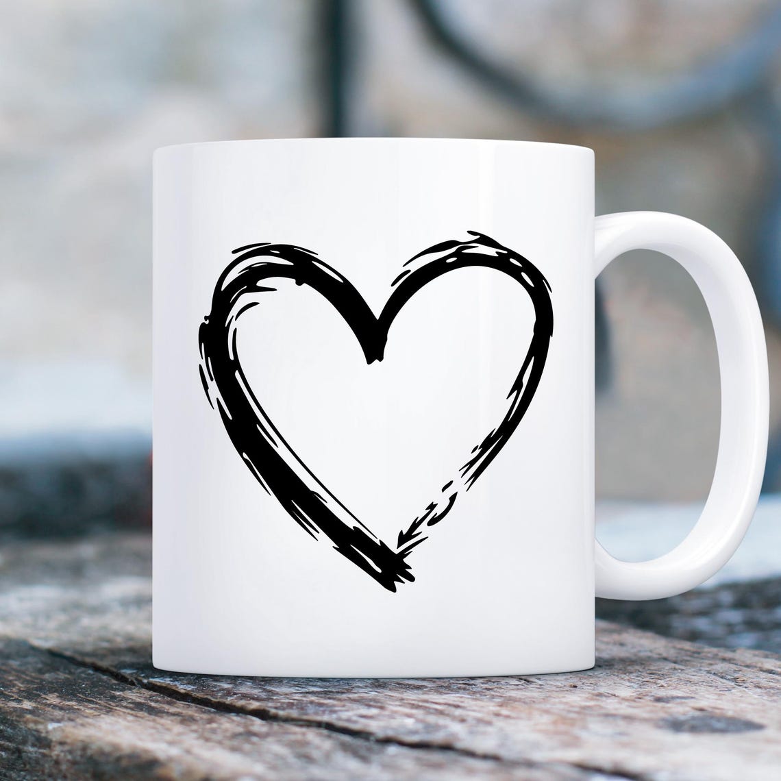 Hand Drawn Heart, Brushstroke Hearts Svg, Hand Lettered Heart Svg ...