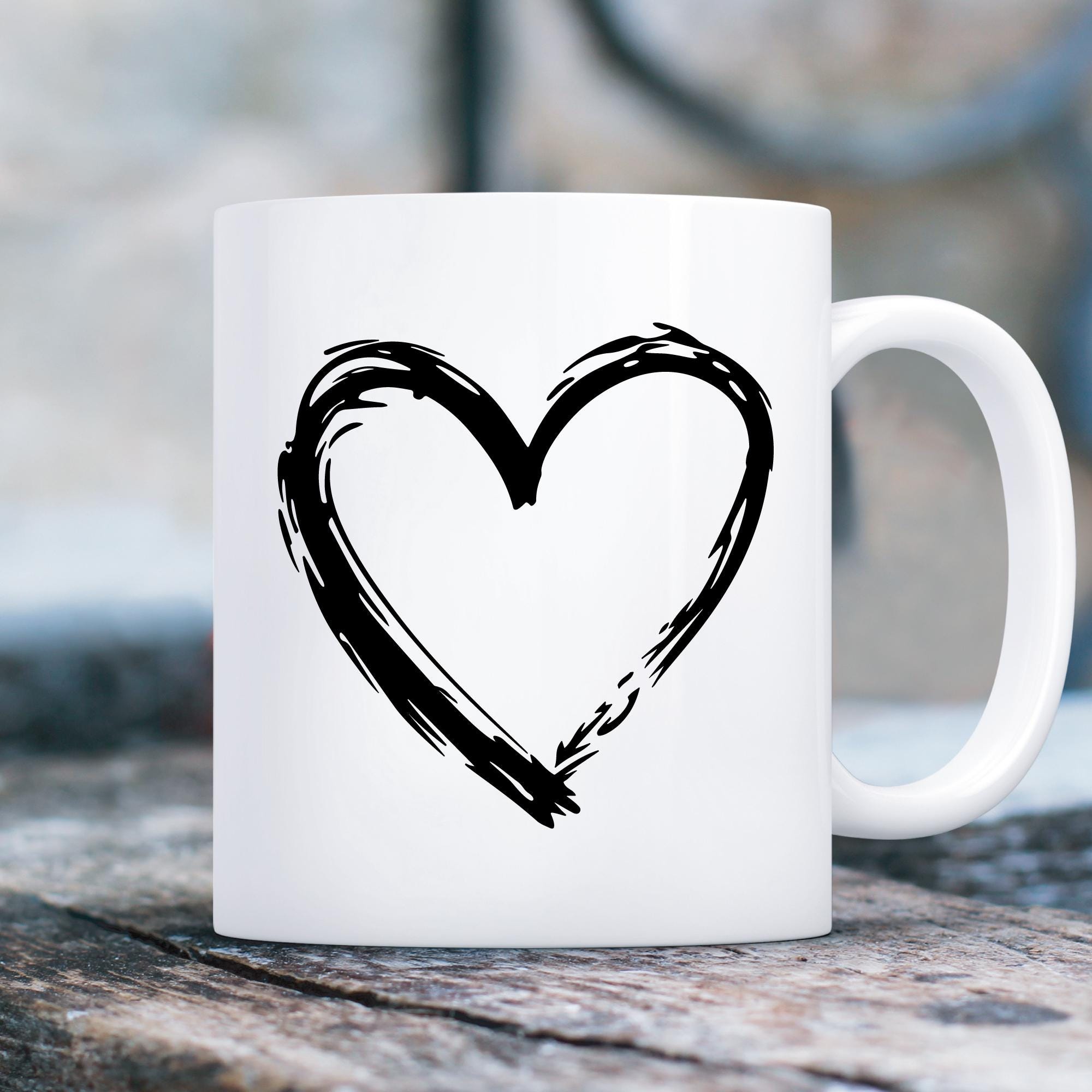 Hand Drawn Heart, Brushstroke Hearts Svg, Hand Lettered Heart Svg ...