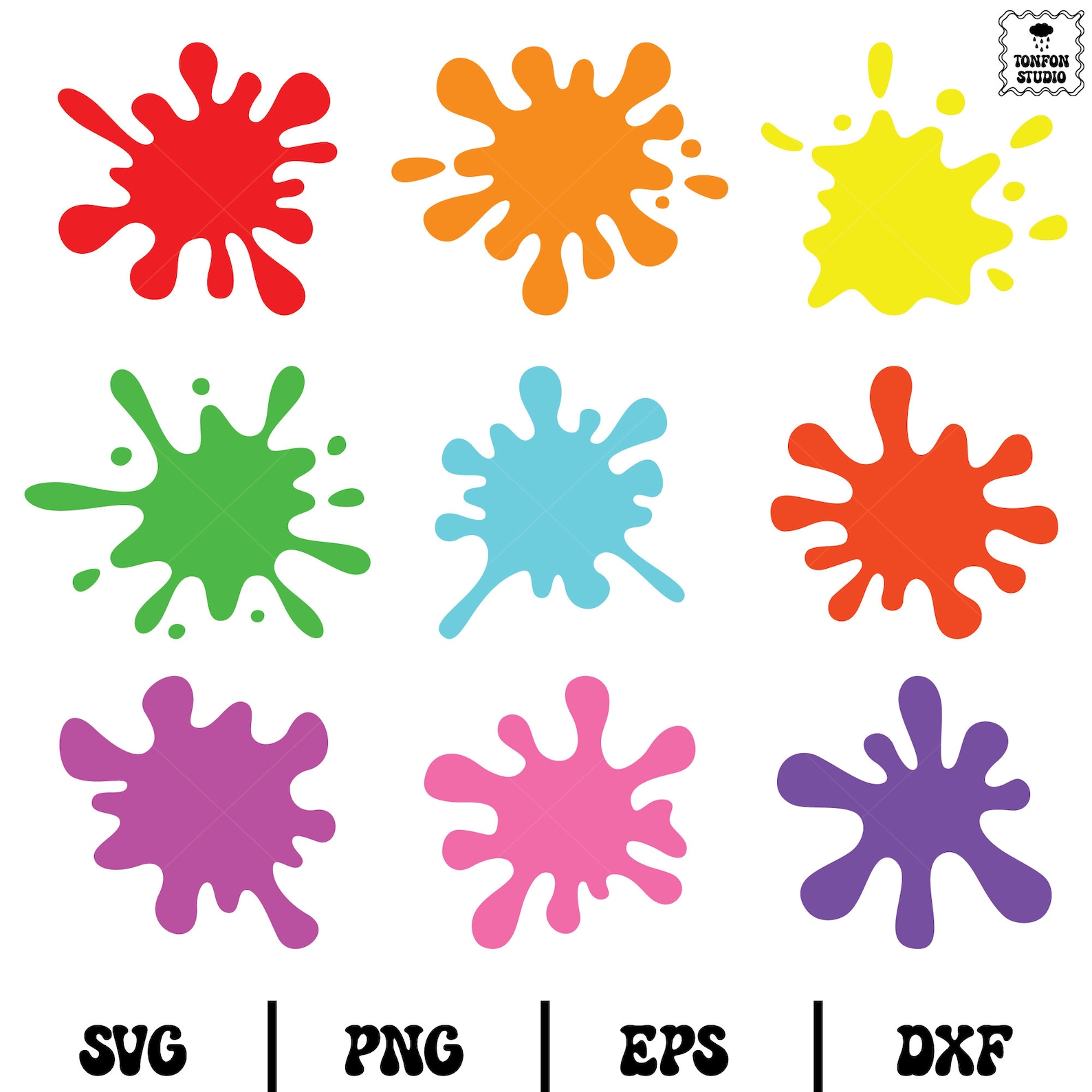 Paint Splatter Svg Bundle, Paint Splatter Svg, Paint Svg, Clipart, Art ...