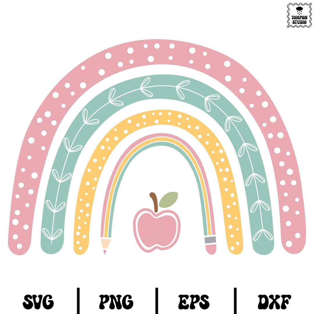 School Rainbow Svg, Teacher Life Svg, School Svg - Etsy