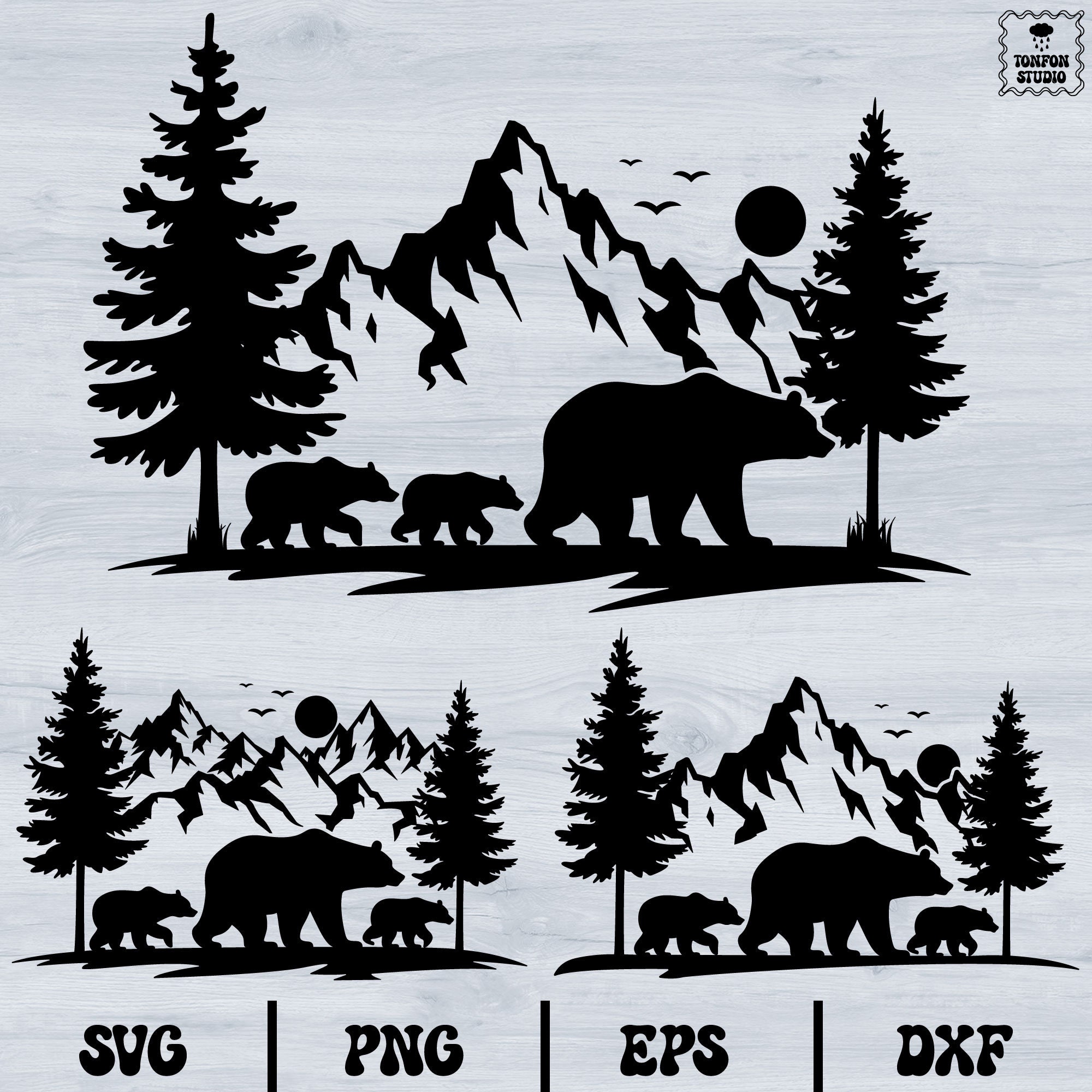Mama Bear Svg, Bear Family Svg, Mountain Svg, Pine Trees Svg, Camping ...