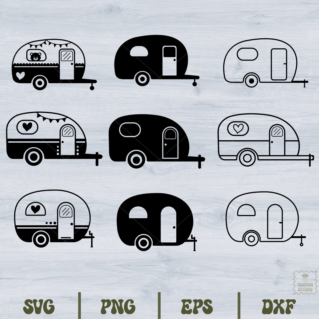 Bundle Caravan Svg, Happy Camper Svg, Camper Svg, Car Svg, Camping Svg ...