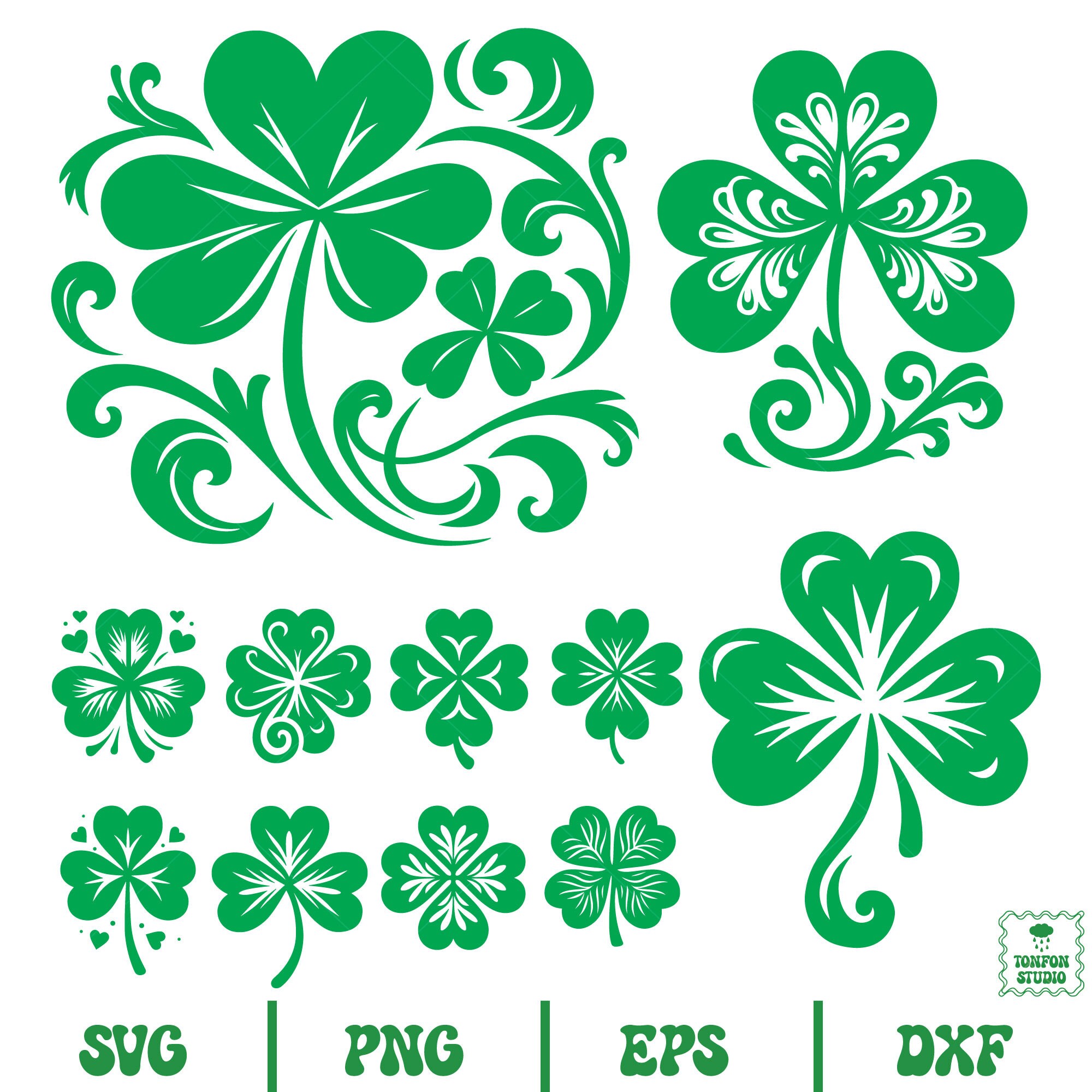 Shamrock Svg, Clover Leaf Svg, Four Leaf Clover Svg, Trefoil Svg, St ...