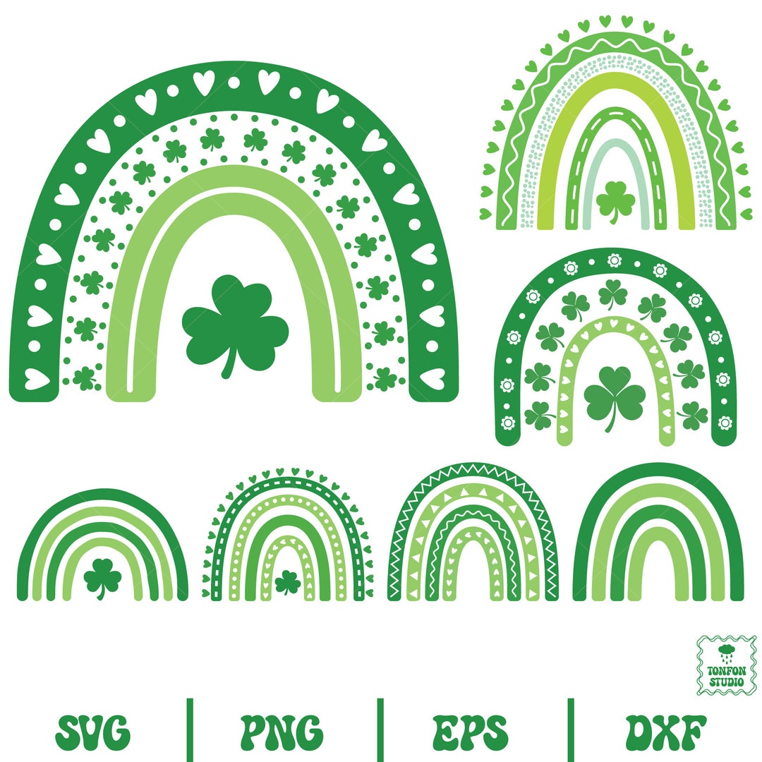 St. Patrick's Day Rainbow Svg, Rainbow Sticker Svg, Shamrock Svg ...