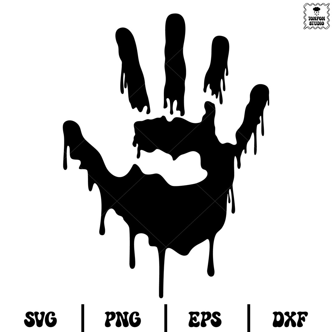 Bloody Hands Svg, Dripping Blood Handprint Svg, Halloween Svg - Etsy