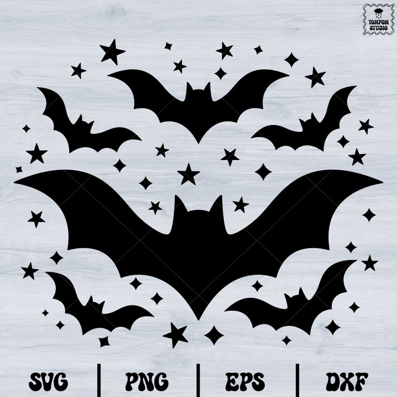 Bats and Stars Svg, Halloween Decors Svg, Halloween Bat Svg, Halloween ...