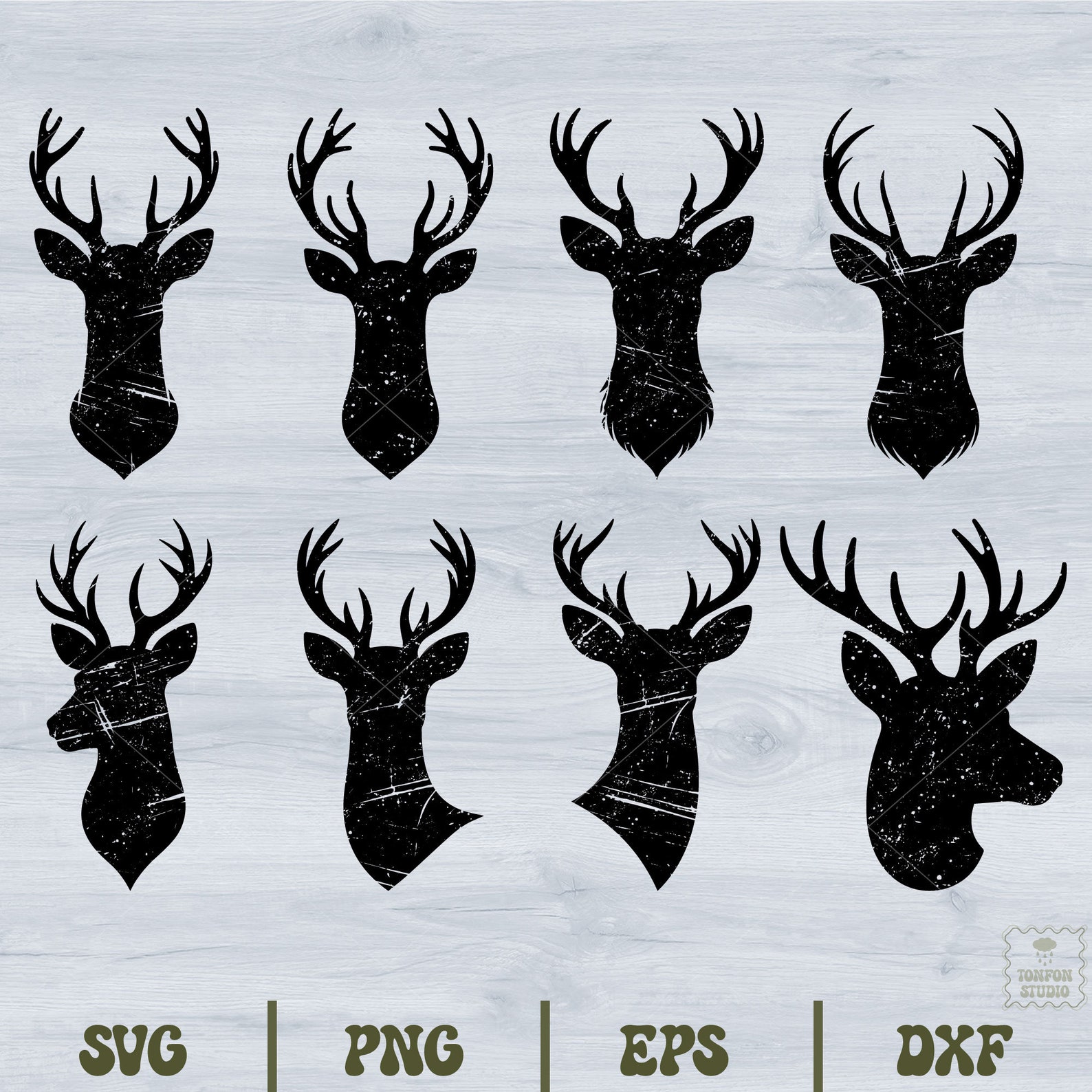 Deer Head Silhouette Svg, Deer Head Svg, Deer Cut File, Deer Clipart ...