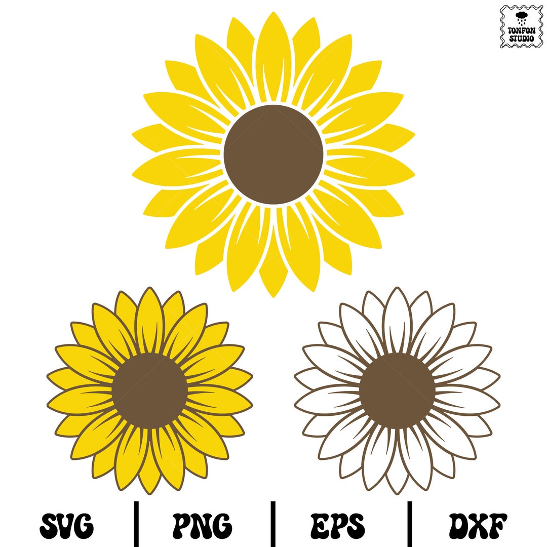 Sunflower Svg, Sunflower Bundle Svg, Flower Svg, Distressed Sunflower ...