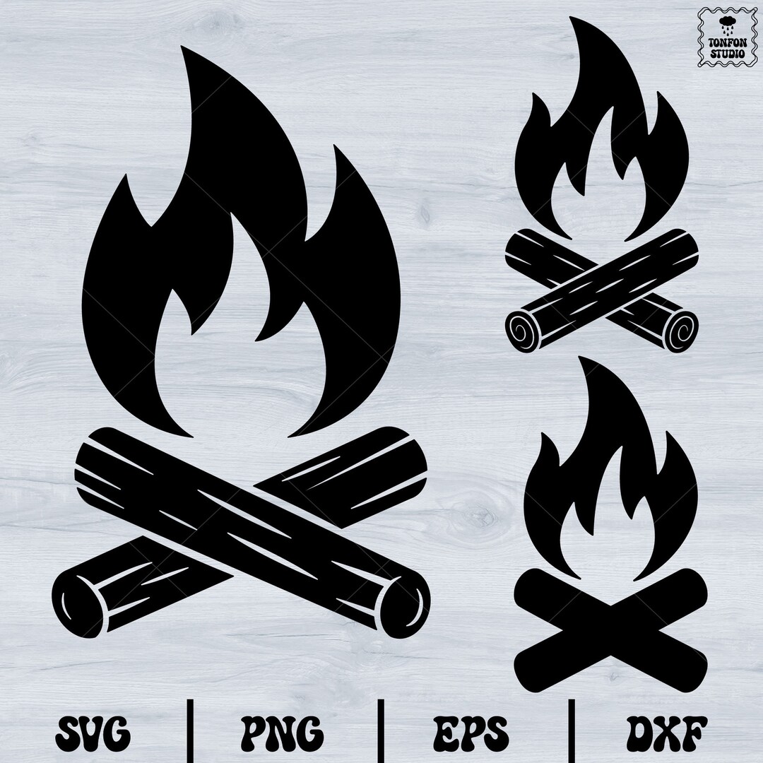 Campfire Svg, Campfire Silhouette Svg, Camping Clipart, Campfire Cut ...
