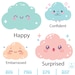 Set of Cartoon Clouds Pastel, Baby Cloud Svg, Cloud Svg, Clouds Clipart ...