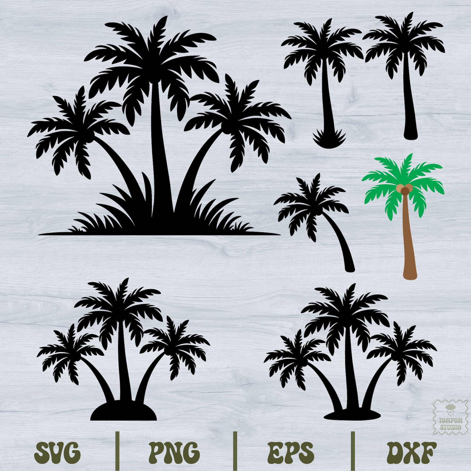 Palm Tree Svg, Palm Tree Silhouette Svg, Bundle Palm Tree Svg, Palm ...