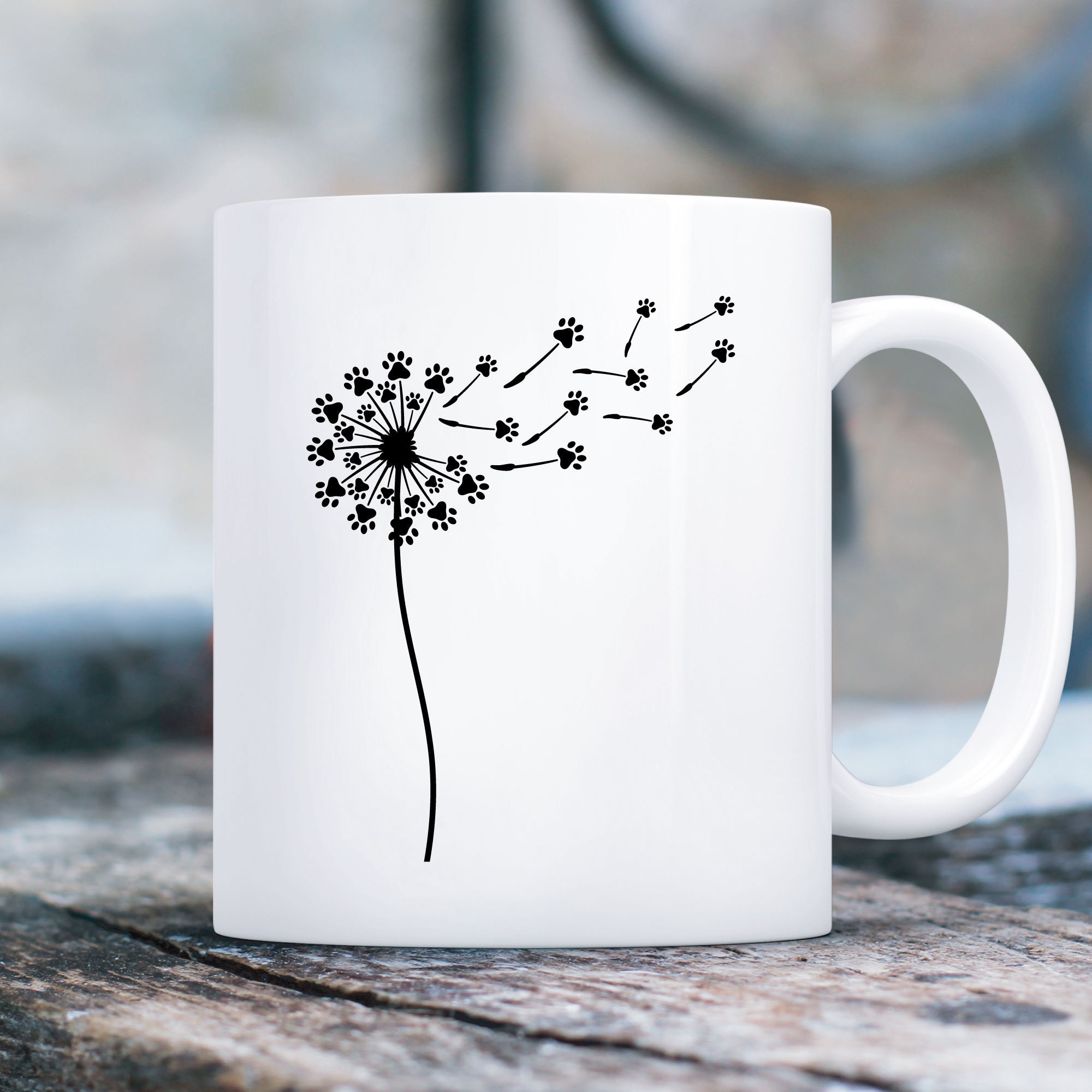 Dandelion With Paw Svg Dandelion Svg, Paw Print Svg, Dandelion Paws Svg ...