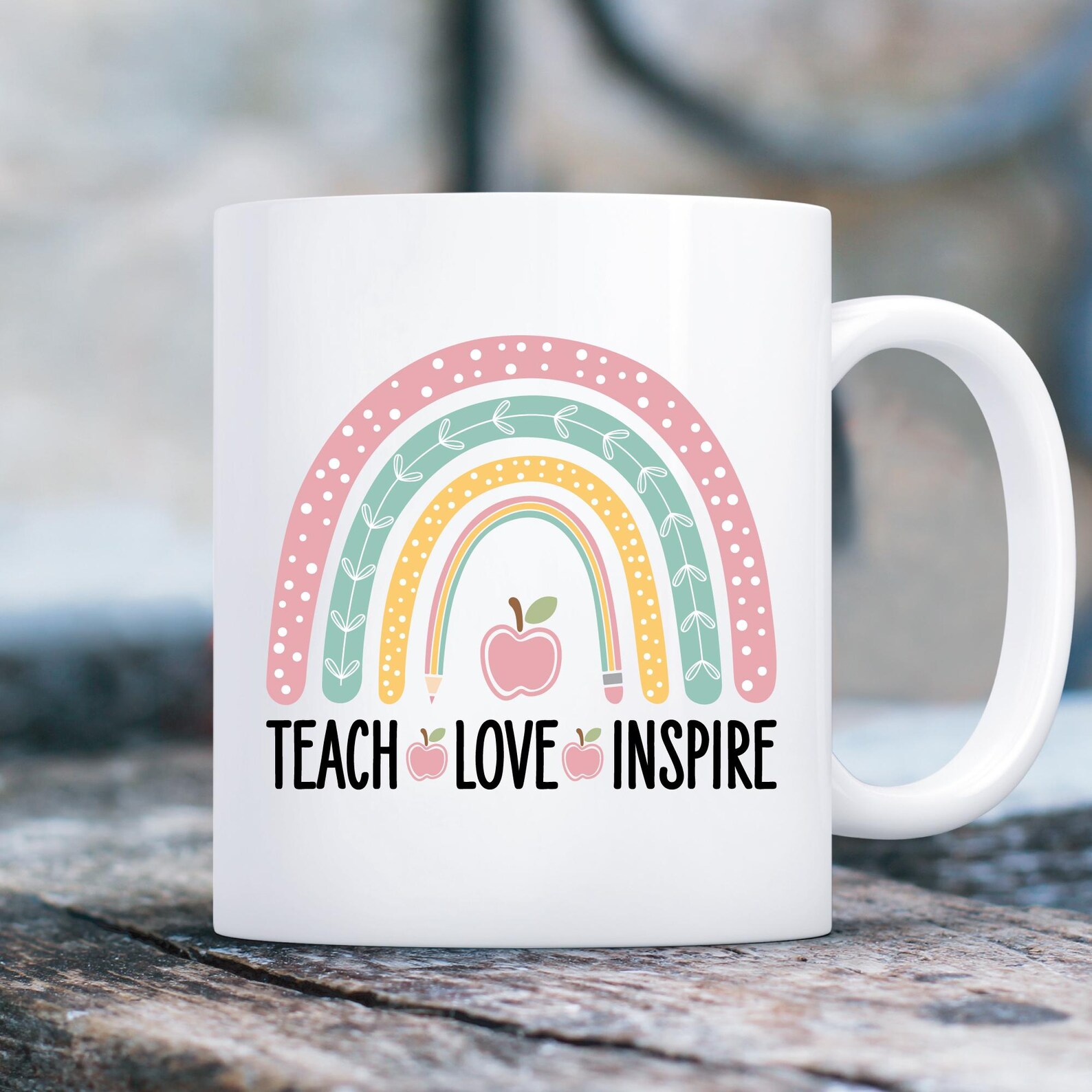 Teach Love Inspire Svg, Teacher Rainbow Svg, Teacher Svg, Back to ...