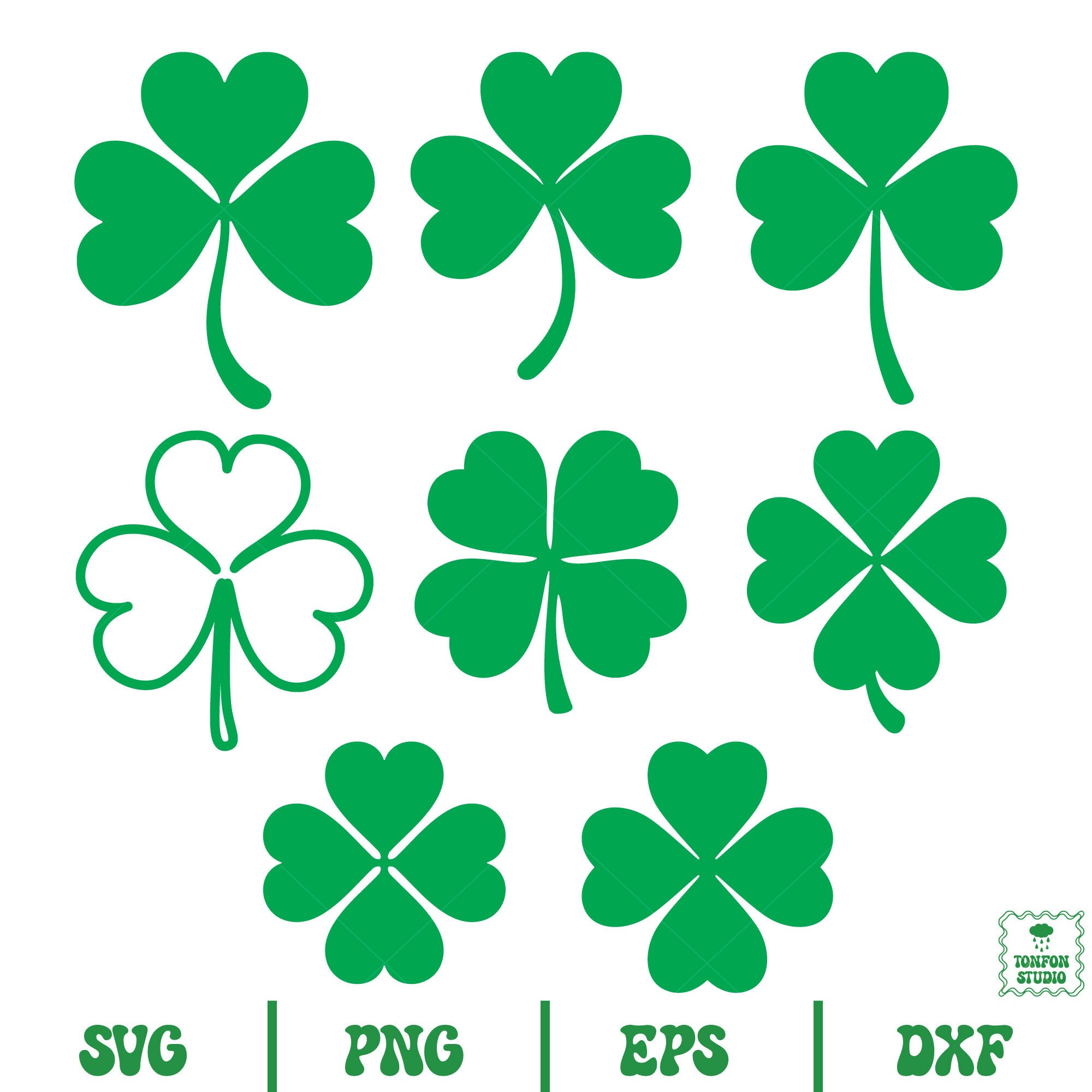 Shamrock Svg, Clover Leaf Svg, Four Leaf Clover Svg, Trefoil Svg, St ...