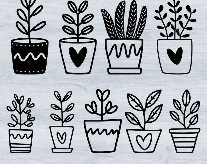 Plants SVG File Bundle - Plant Svg, Potted Plants Svg, Plants Bundle ...