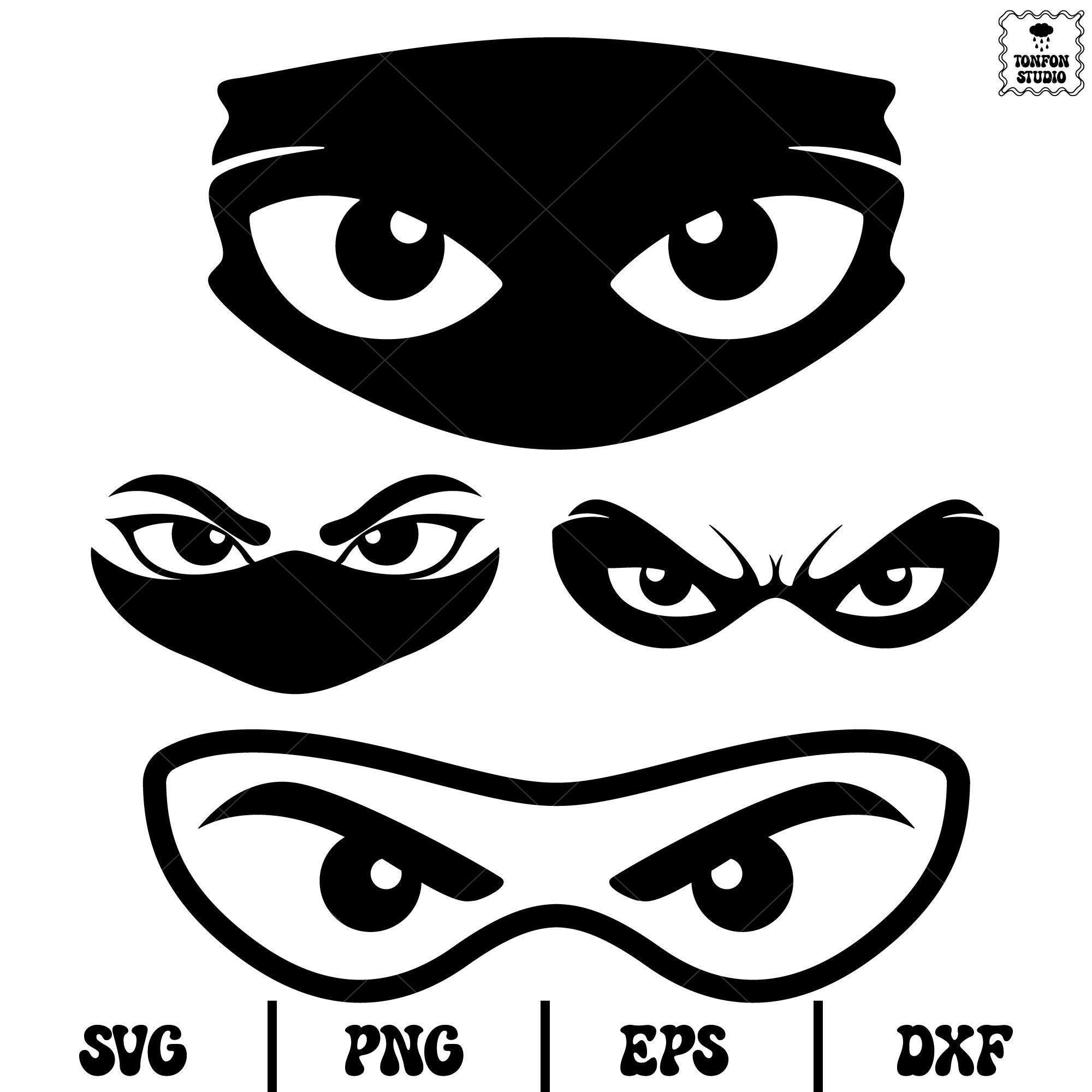 Ninja Eyes Svg, Ninja Mask Silhouette Svg - Etsy