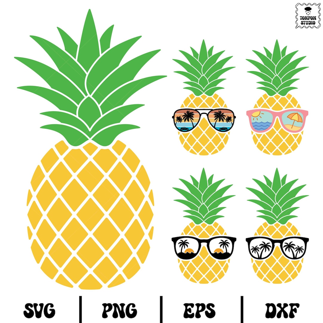 Pineapple Svg, Pineapple and Sunglasses Svg, Summer Svg, Fruit Svg ...
