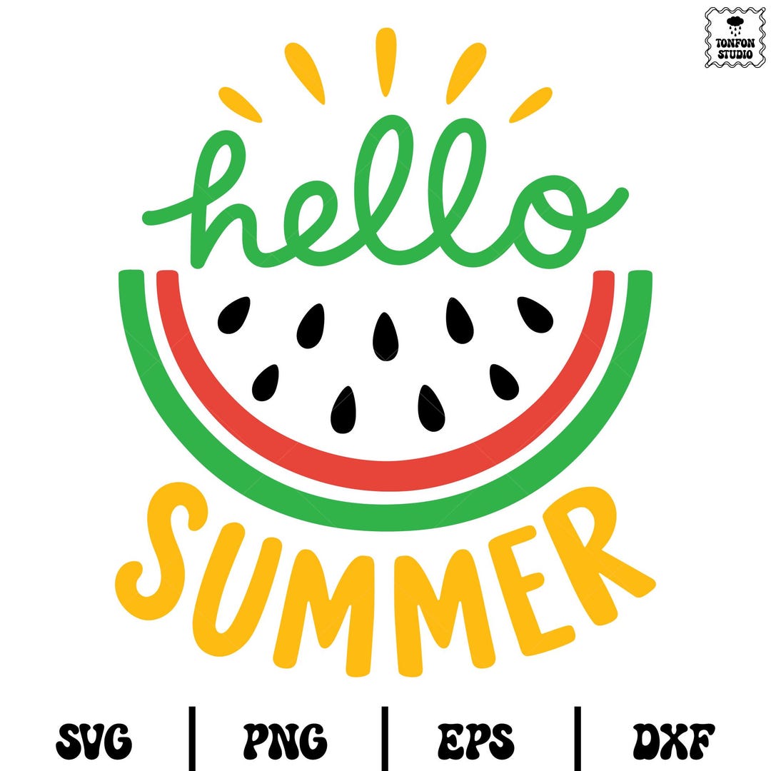 Hello Summer Svg, Summer Svg, Summer T-shirt Svg, Watermelon Svg, Sweet ...