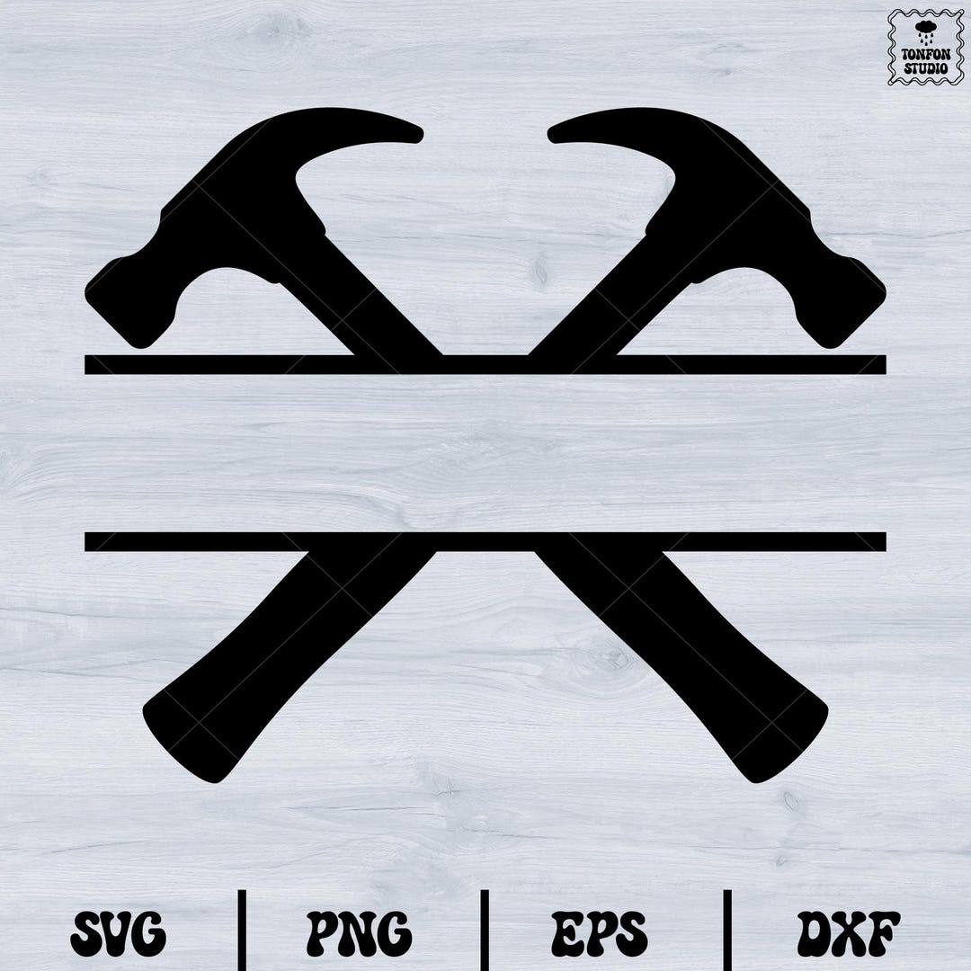 Hammer Svg, Hammer Split Name Frame Svg, Hammer Monogram Cut Files - Etsy