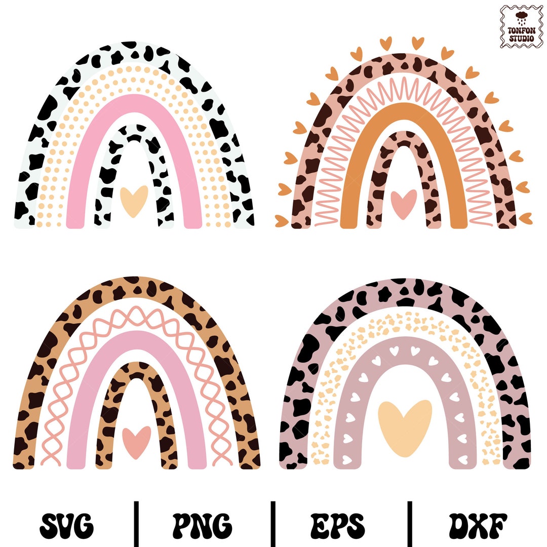 Cow Print Svg, Farm Rainbow, Cow Rainbow, Cow Print, Rainbow Svg, Cow ...