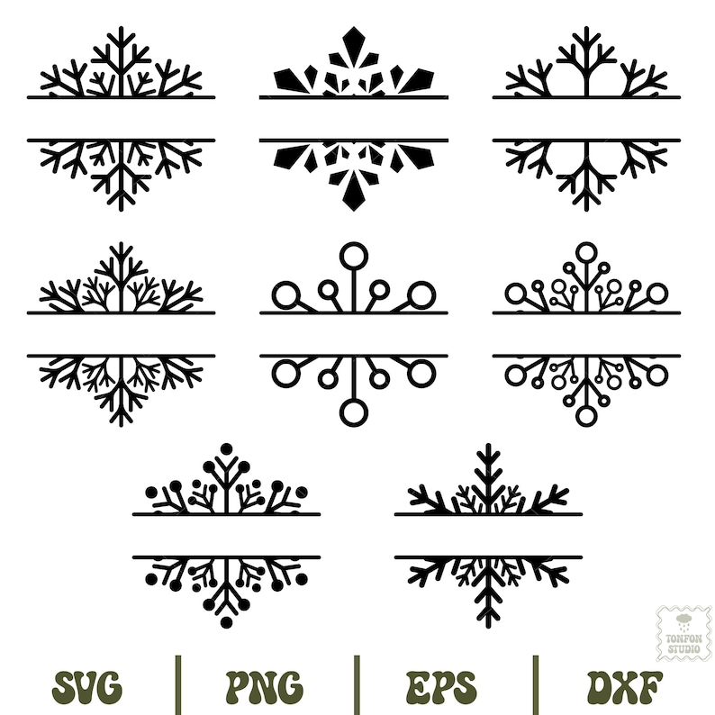 Snowflake Monogram Svg, Snowflake Name Frame Svg, Christmas Svg, Winter ...