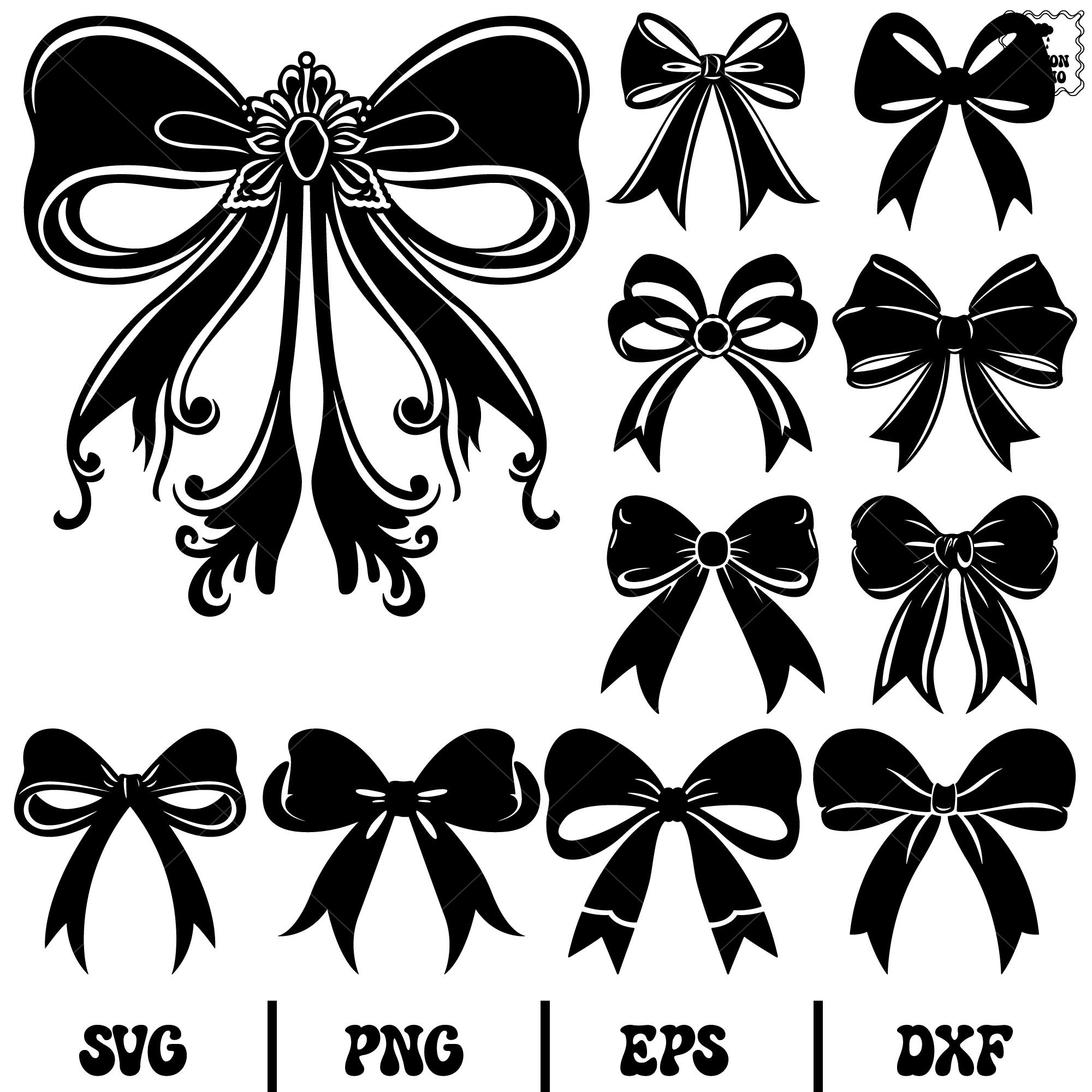 Ribbon Bow Svg, Bow Silhouettes Svg, Present Svg, Ribbon Bow Svg Bundle ...