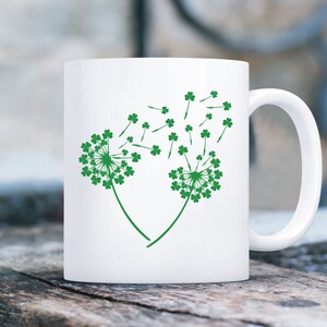 St. Patrick's Day Svg, Clover Leaf Svg, Dandelion With Shamrock, Lucky ...
