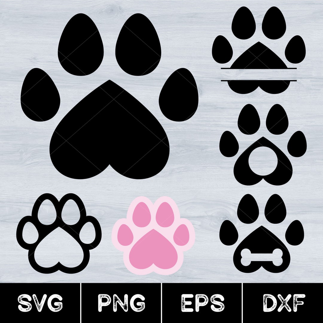 Paw Print Dog Svg, Black Silhouette of a Paw Svg - Etsy