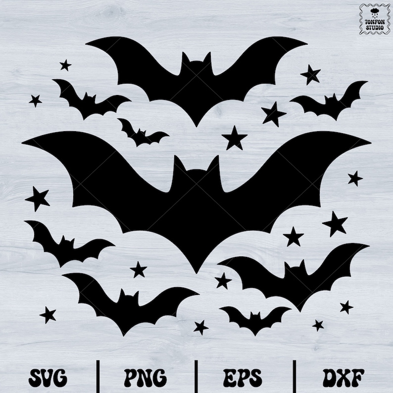 Bats and Stars Svg, Halloween Decors Svg, Halloween Bat Svg, Halloween ...