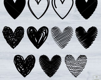 Heart Svg Bundle, Open Heart Svg, Love Svg, Doodle Heart Svg, Heart Svg, Sketch Heart Svg, Hand ...