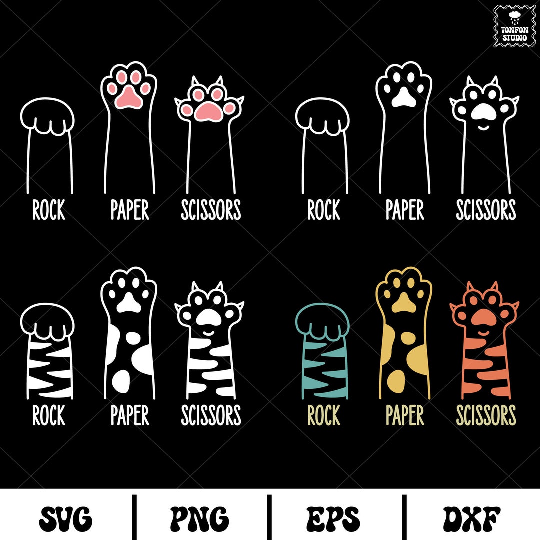 Funny Cat, Cat Paw Svg, Rock Paper Scissors Svg, Gift for Cat Lovers - Etsy