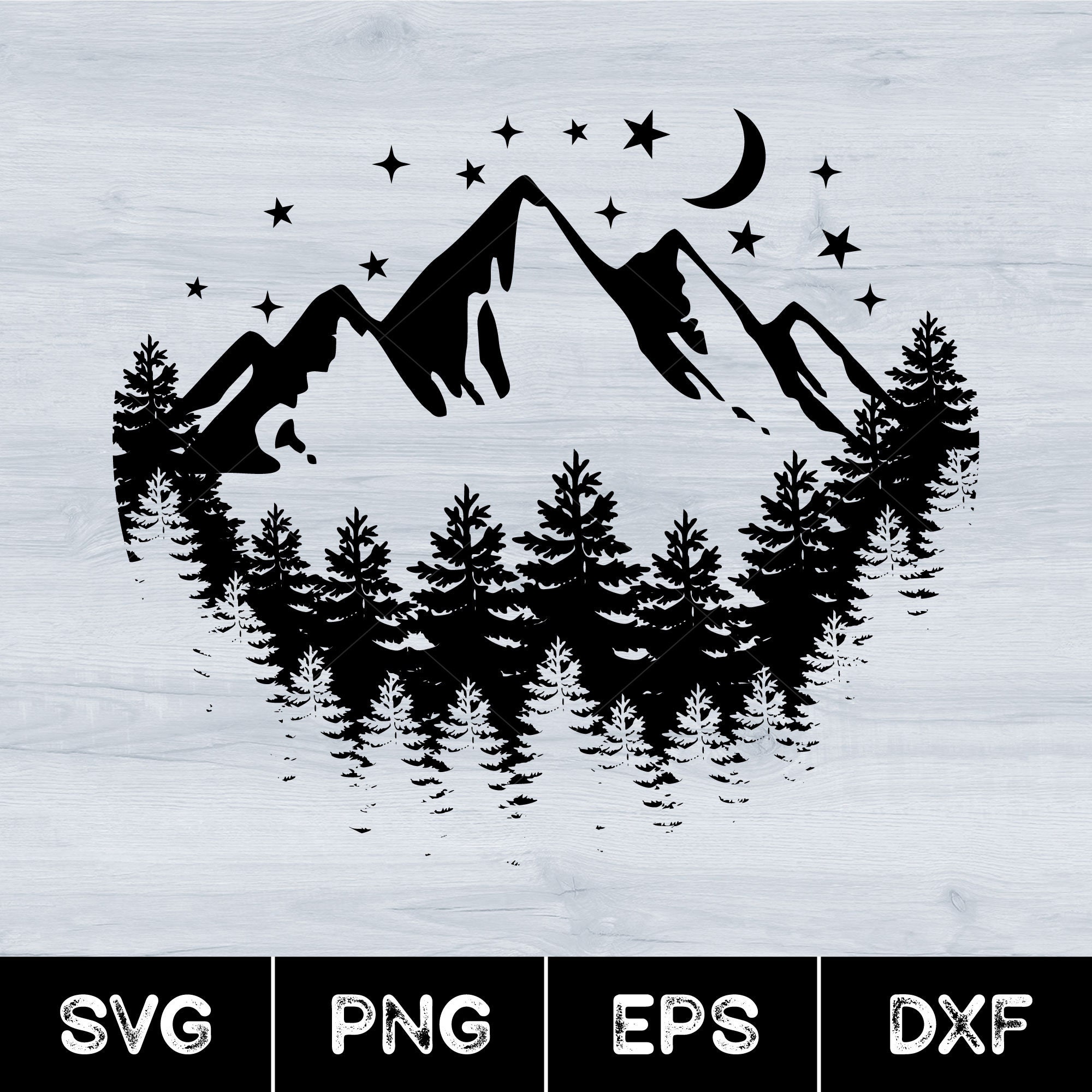 Forest, Mountain With Pine Trees Svg, Camping - Etsy