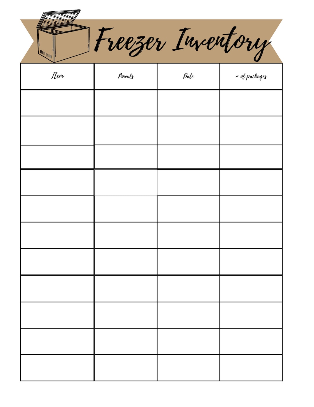 Freezer and Pantry Inventory Sheets digital Download - Etsy