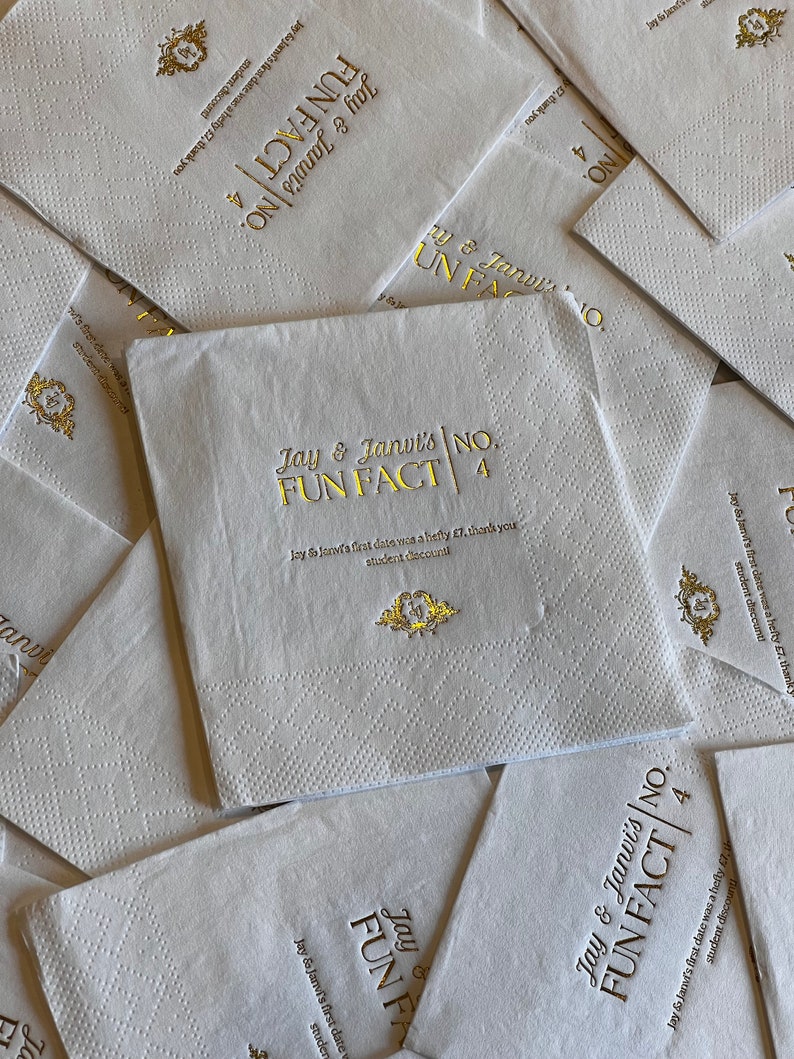 Mr & Mrs Fun Fact Wedding Serviettes/napkins 50 - Etsy UK