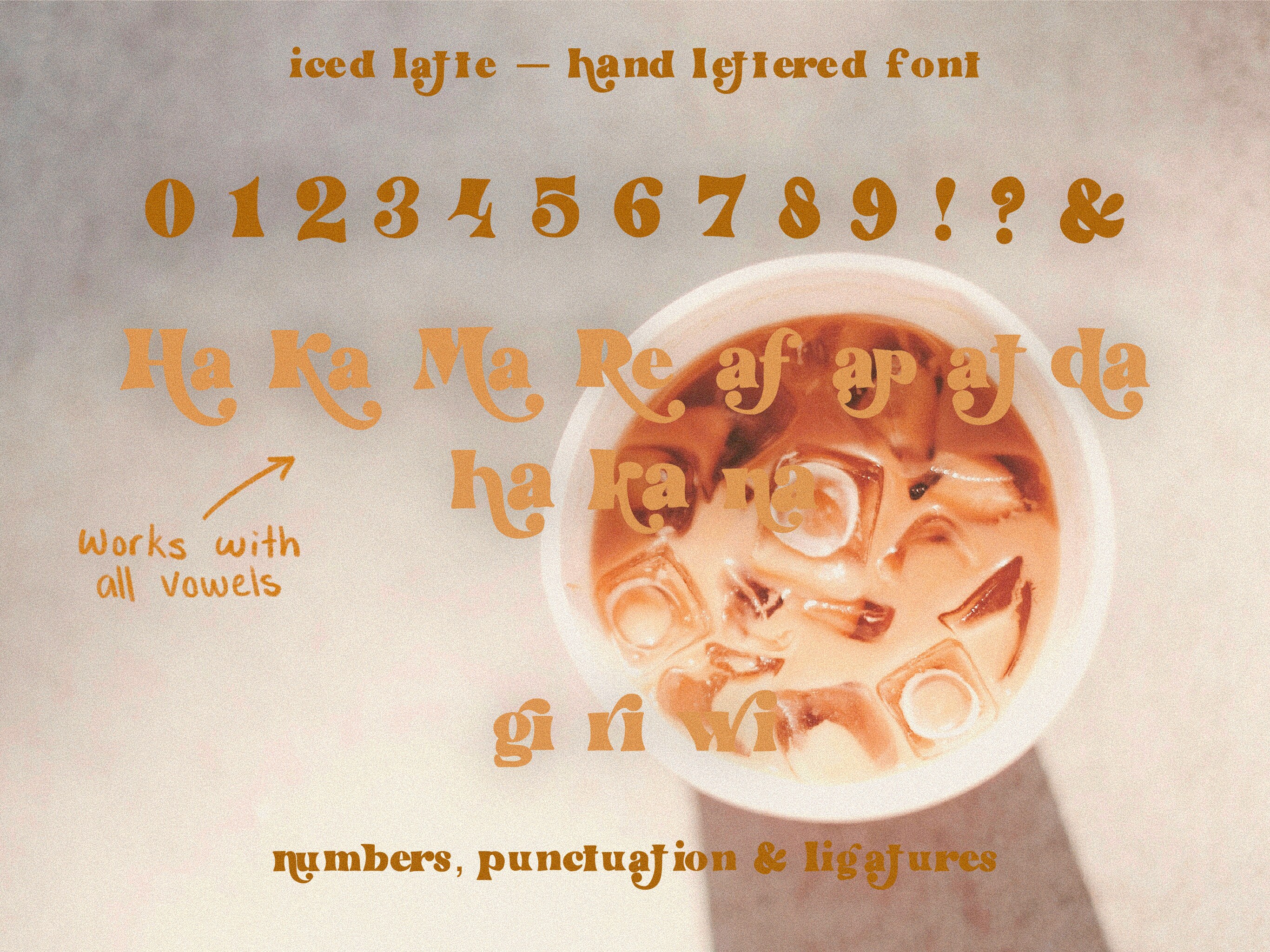 Iced Latte Hand Lettered Font, Marker Font, Bold Fonts, Ligature Font ...