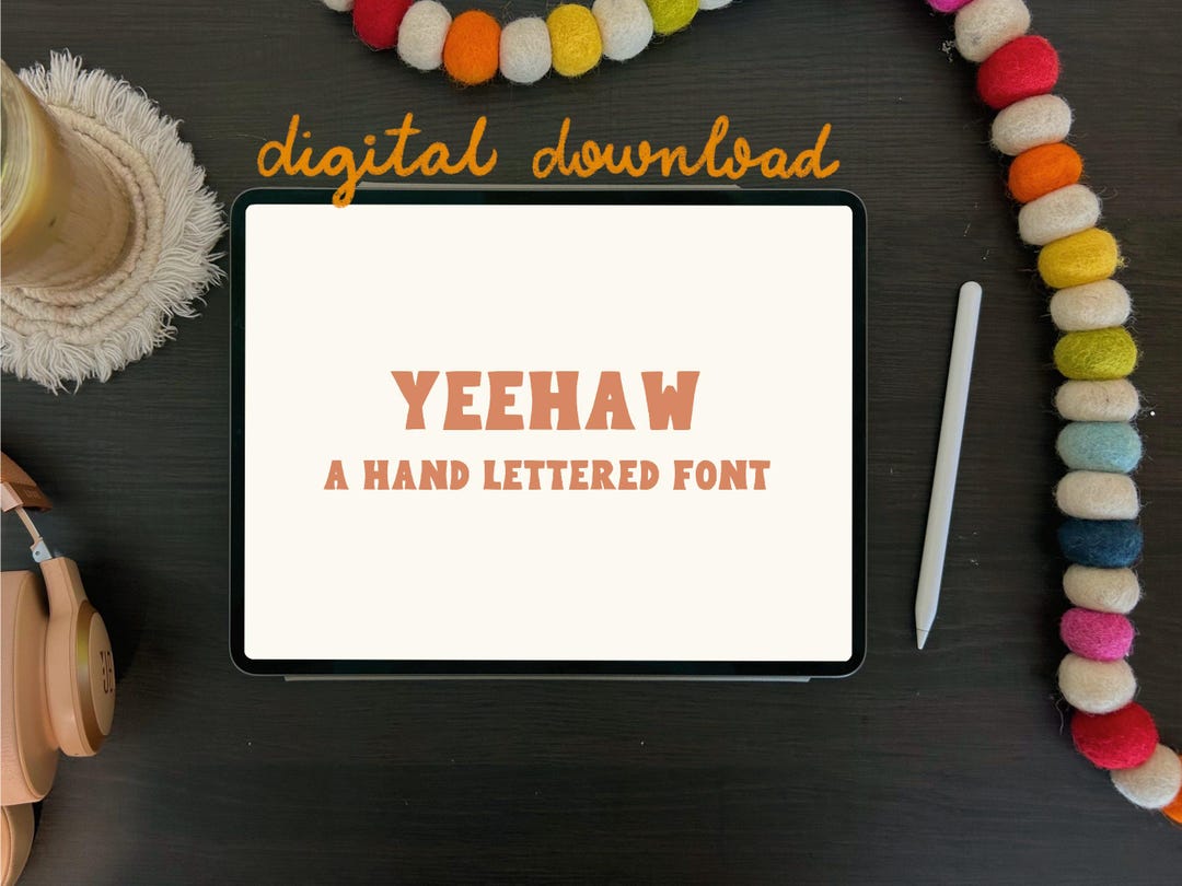 Yeehaw: Bold Hand Lettered Funky Font (TTF) - Etsy