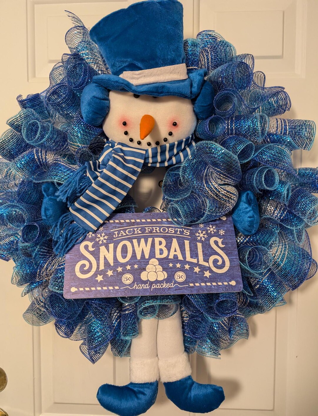Jolly Snowman Wreath With Snowball Sign - Etsy