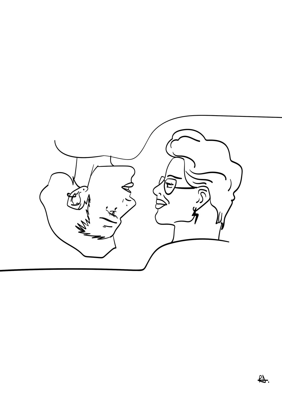 Illustration, Love, One Line Drawing, Line Drawing, - Etsy