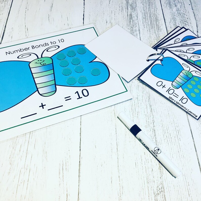 Number Bonds Early Learning Activity Mat and Cards - Etsy