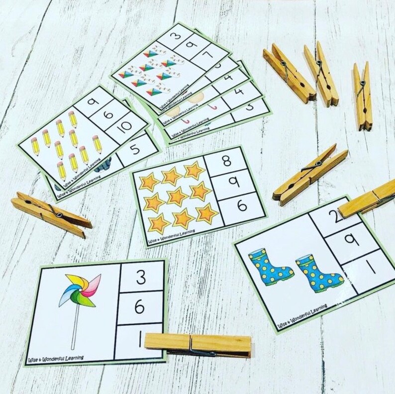 Preschool Number Counting Cards - Etsy