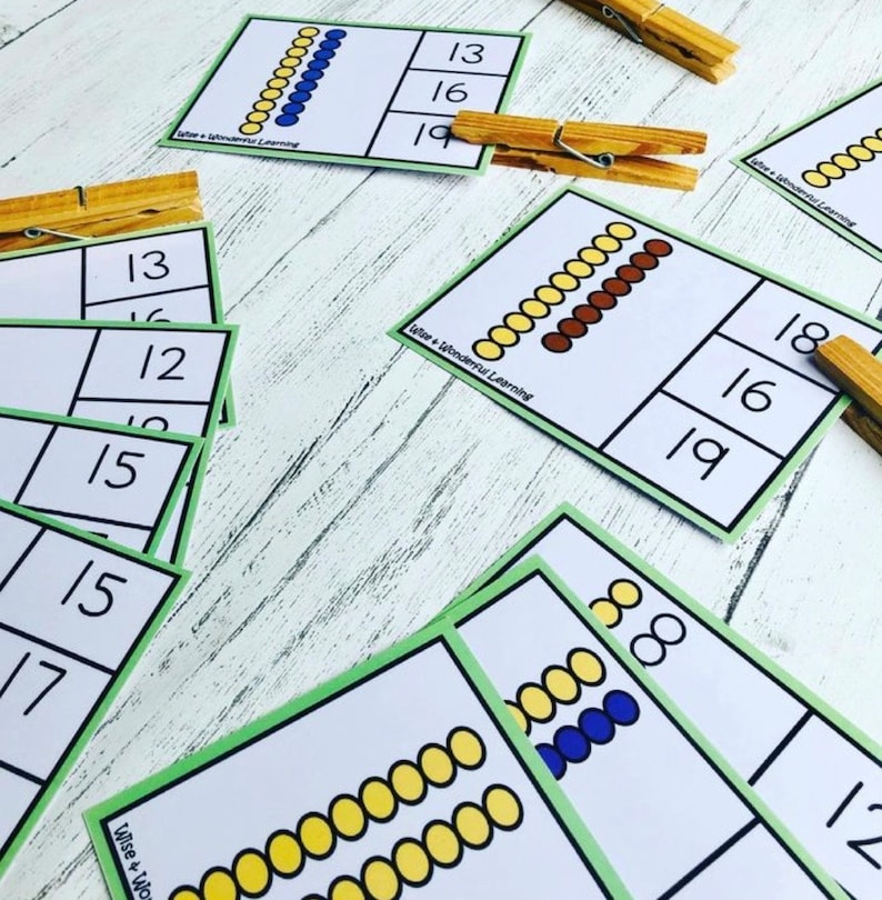 Montessori Bead Number Clip Peg Counting Cards - Etsy