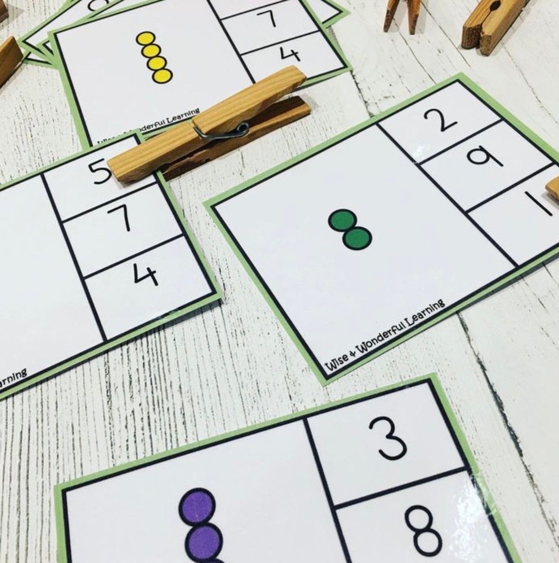Montessori Bead Number Clip Peg Counting Cards - Etsy