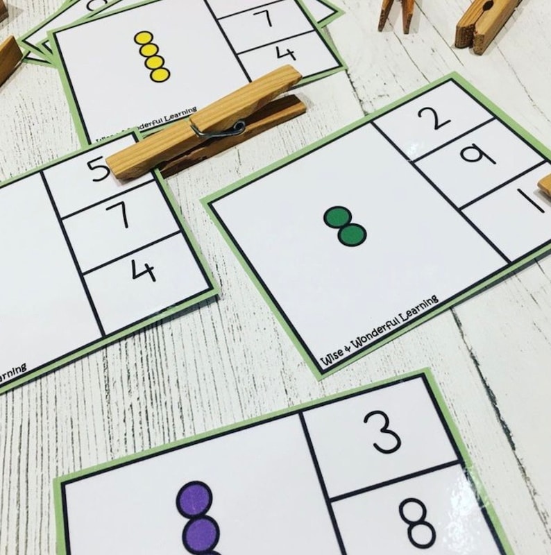 Montessori Bead Number Clip Peg Counting Cards - Etsy